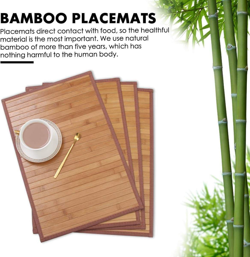 Bamboo Table Mat - Eco-Friendly and Stylish Set of 4; Bamboo Table Mat ...