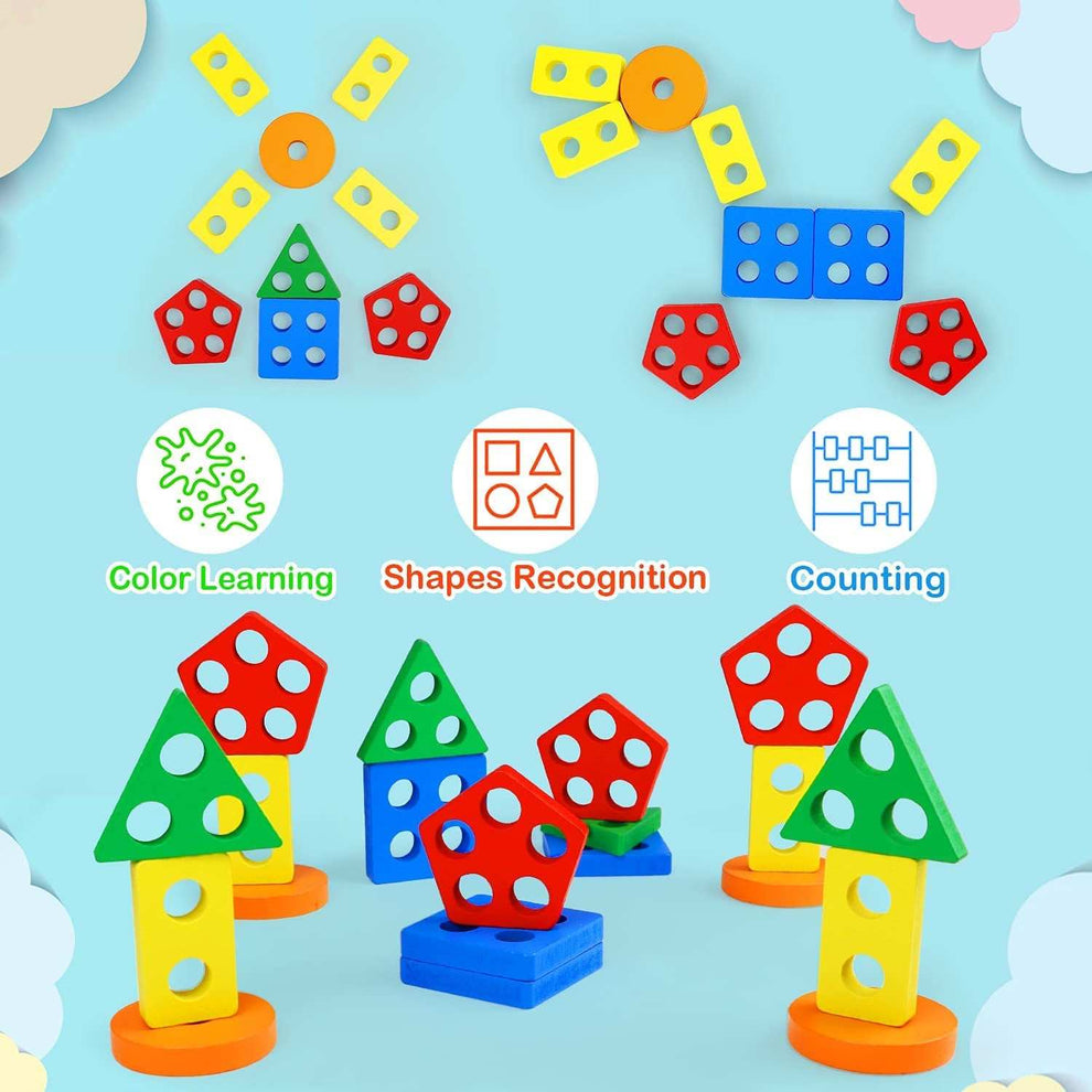 Stacker Kids Color Recognition Toy - Montessori Learning Fun – Eco Wise ...