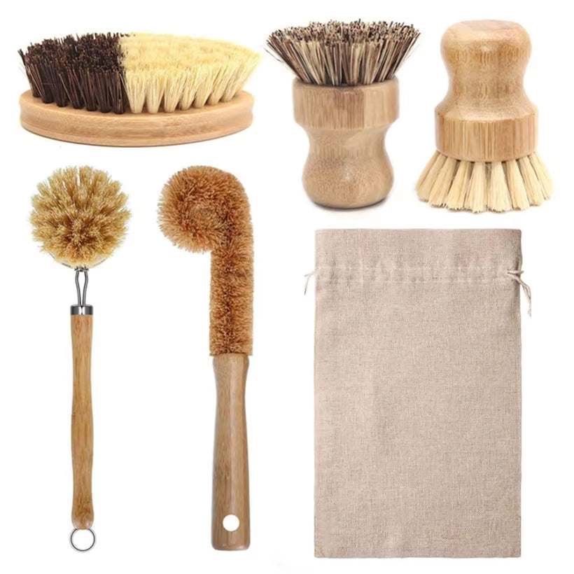 Bamboo Cleaning Brush Set - Eco Friendly & Durable Scrub Brushes – Eco ...