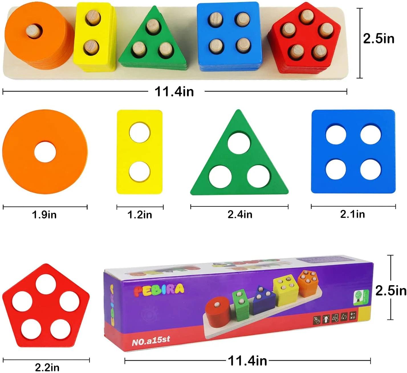 Stacker Kids Color Recognition Toy - Montessori Learning Fun – Eco Wise ...
